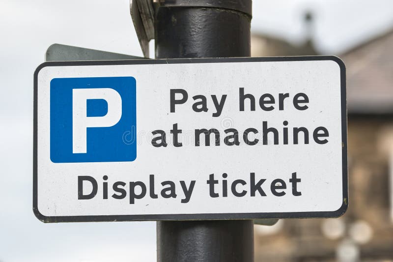 Parking Payment Instructions Sign Stock Image - Image of outdoors ...