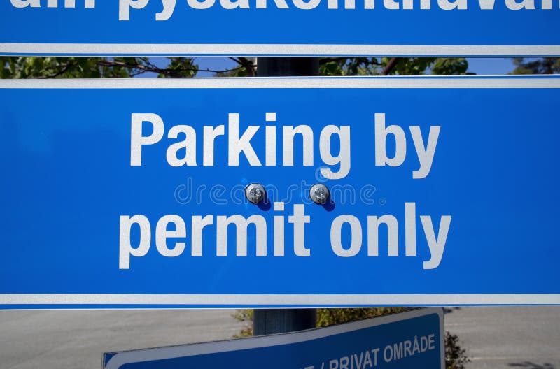 A Vehicle Permit Required for Day Use Sign Stock Photo - Image of dash ...