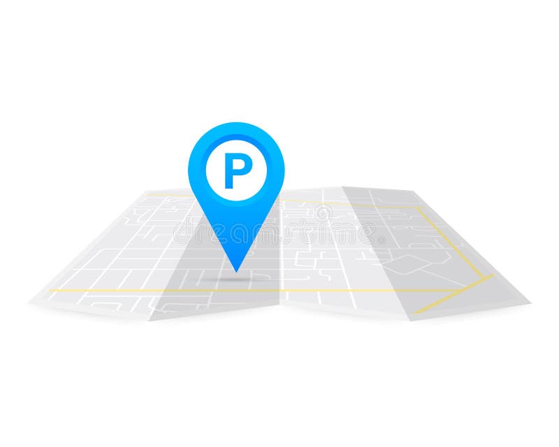 Parking Pinpoint Blue on Map. Parking Map Point Sign Stock Vector ...