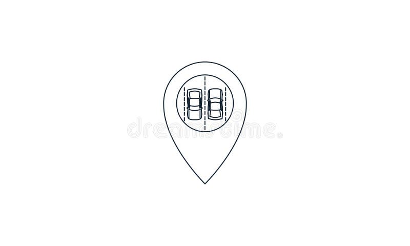 Parking Position Line Car with Pin Maps Location Logo Vector Icon ...