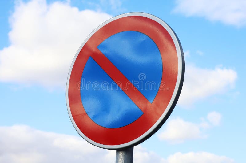 Parking Prohibited Road Sign Closeup Stock Image - Image of parking ...