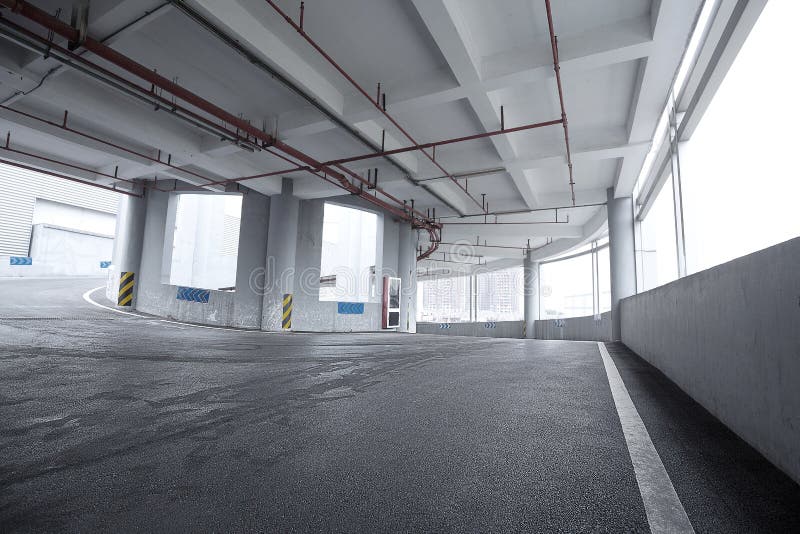 Parking road stock photo. Image of empty, asphalt, interior - 66057548