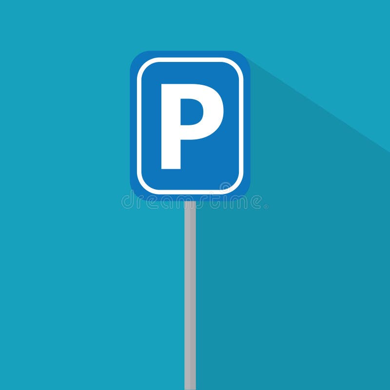 Parking road sign icon stock vector. Illustration of transport - 160850886