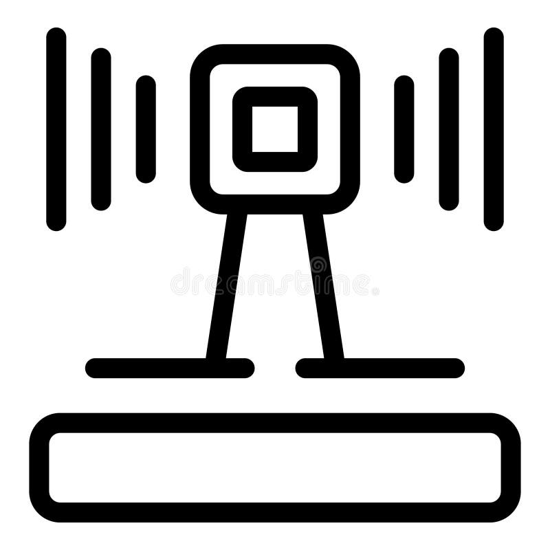 Parking Sensor Detecting Car Icon Outline Style Stock Illustration ...