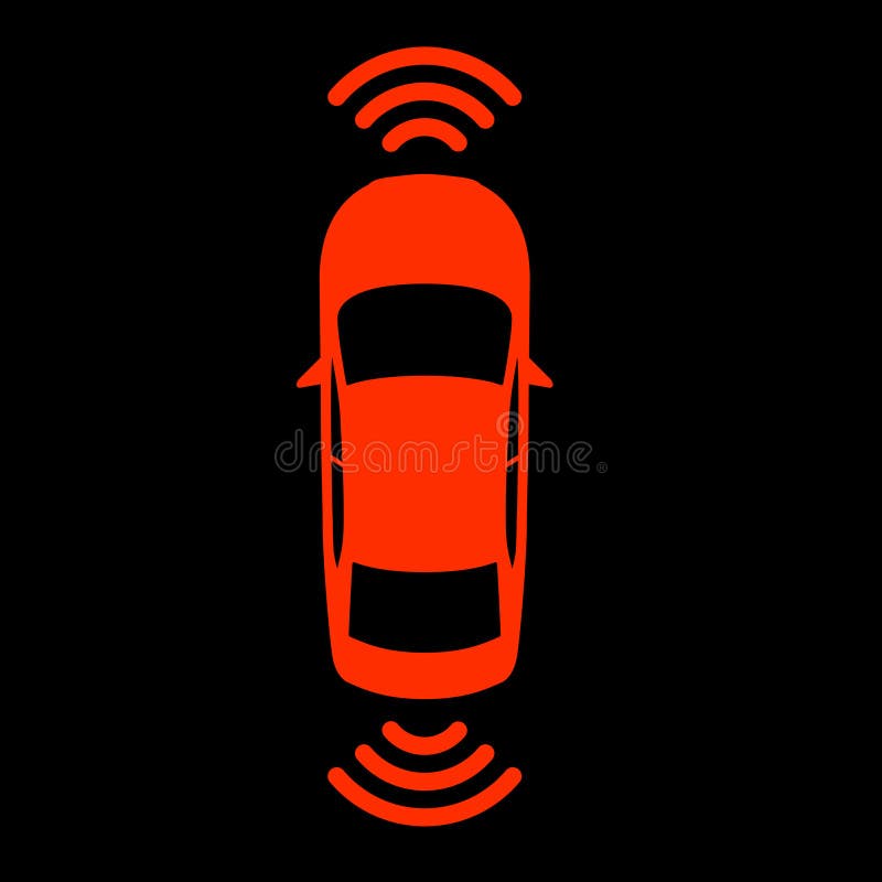 Parking Sensor Light on Car Dashboard, Car Park Safety System Icon ...