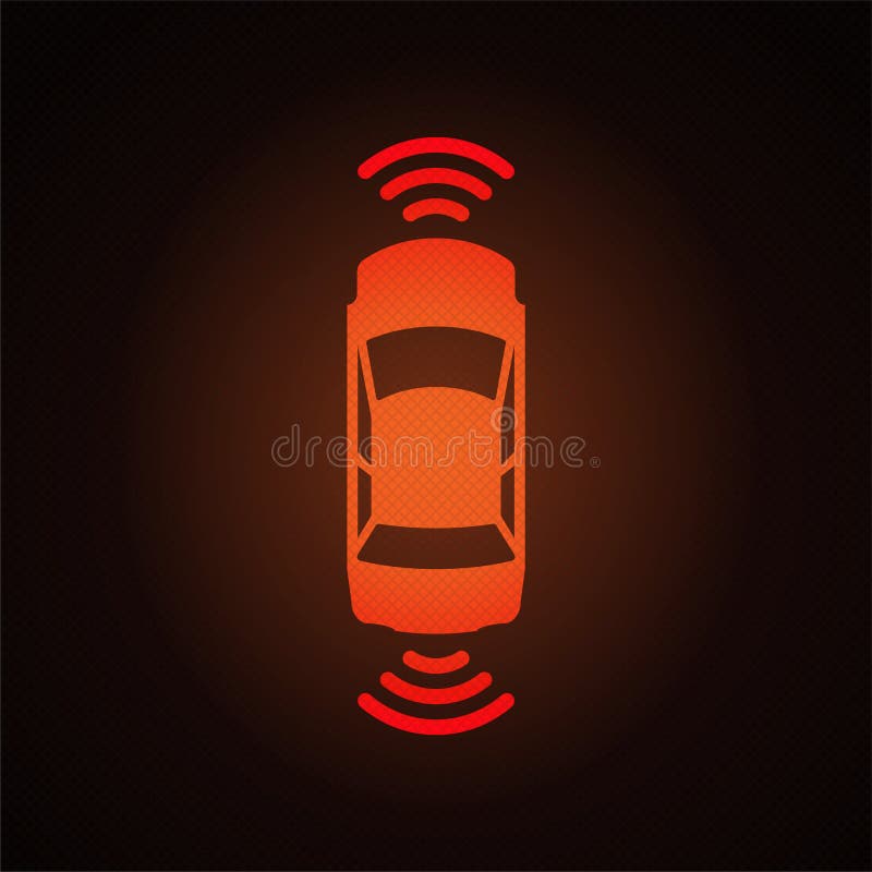Parking Sensor Light Sign on Car Dashboard Stock Illustration ...