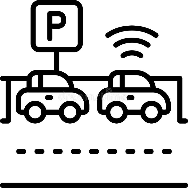 Parking sensor Vector Icon stock illustration. Illustration of parking ...