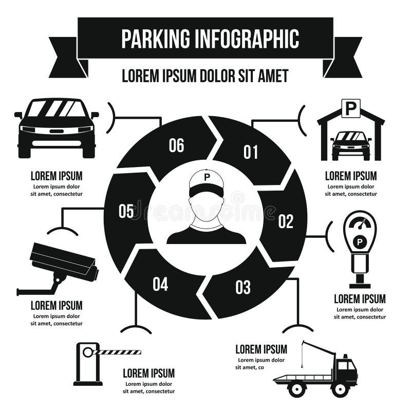 Parking Service Infographic Concept, Simple Style Stock Vector ...