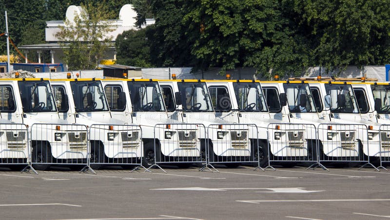 Parking of Service Vehicles Stock Image - Image of concept, official ...
