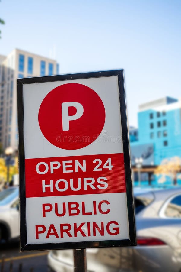 Public Parking Sign in Chicago Illinois Stock Photo - Image of ...