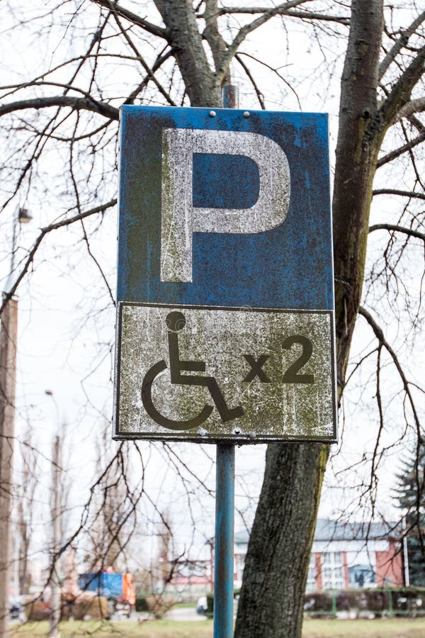 Parking Sign for Disabled - Destroyed Stock Photo - Image of parking ...