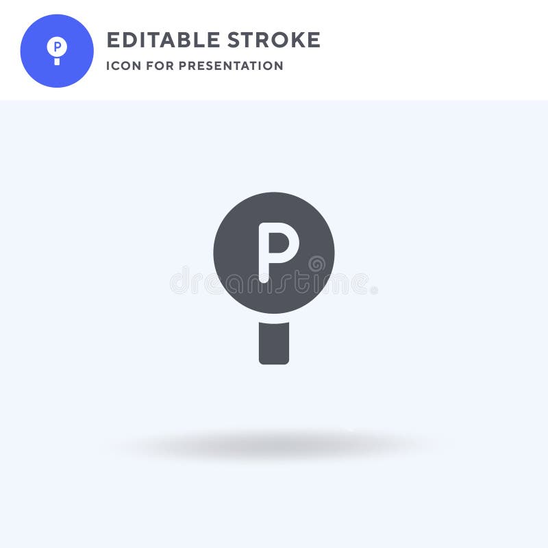 Parking Sign Icon Vector, Filled Flat Sign, Solid Pictogram Isolated on White, Logo Illustration ...