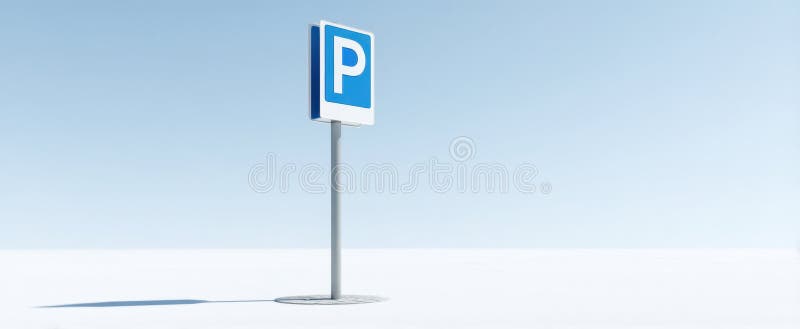 The Parking Sign in a Minimalist Outdoor Setting.AI Generated Image ...