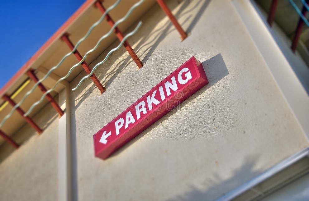 Parking Sign stock image. Image of arrow, white, wall - 43019321
