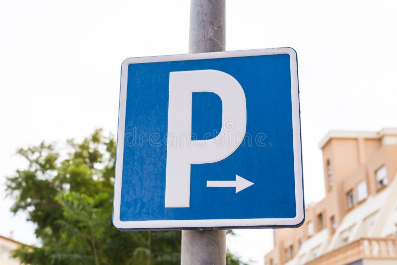Parking Sign Showing Free Places. Sign on a Pole Stock Photo - Image of ...