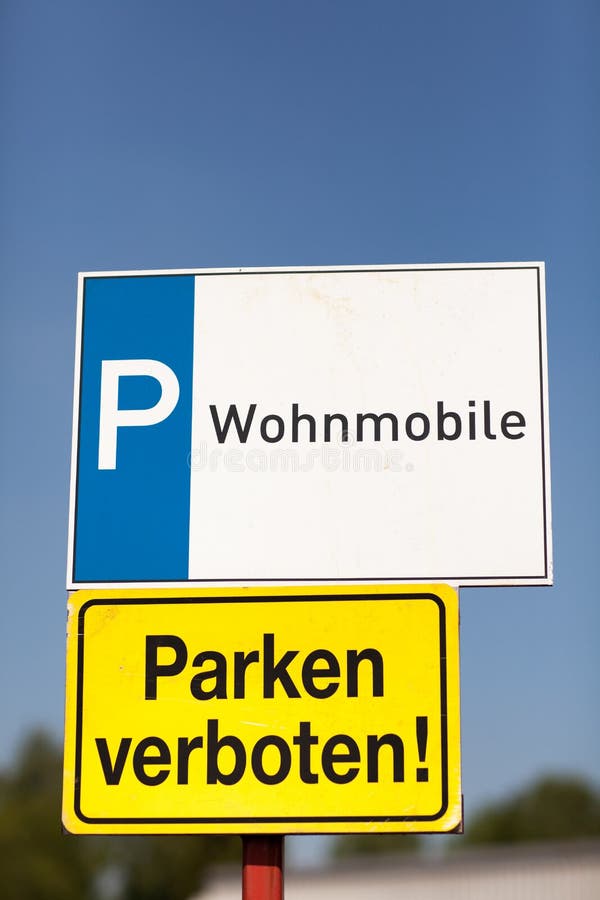 Parking Signage for Trailers and Mobile Homes Stock Image - Image of ...