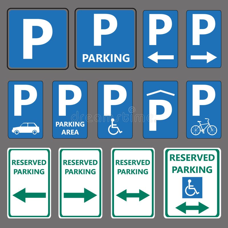 Parking Signs 3d Banner Card Circle Isometric View. Vector Stock Vector ...