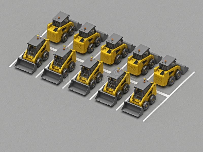 Parking wheel loader stock illustration. Illustration of digging ...