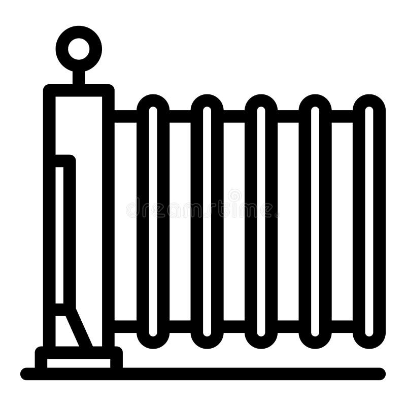Smart Gate Icon in Black Outline Style Stock Vector - Illustration of ...