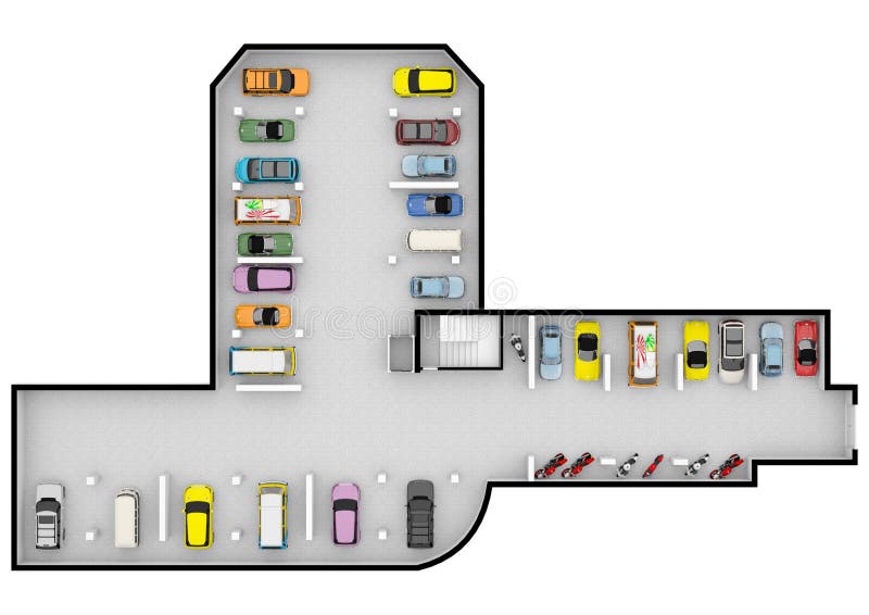 Parking Space.Isometric Flat 3D Concept Vector Underground Parking with ...