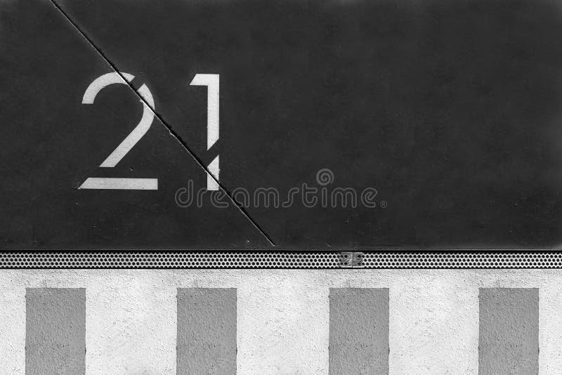 Parking Space Number in Black and White Stock Image - Image of buldings ...
