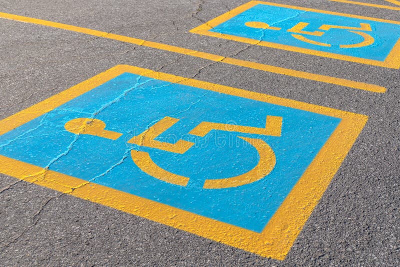 Parking Space for Handicapped Person Stock Image - Image of chair ...