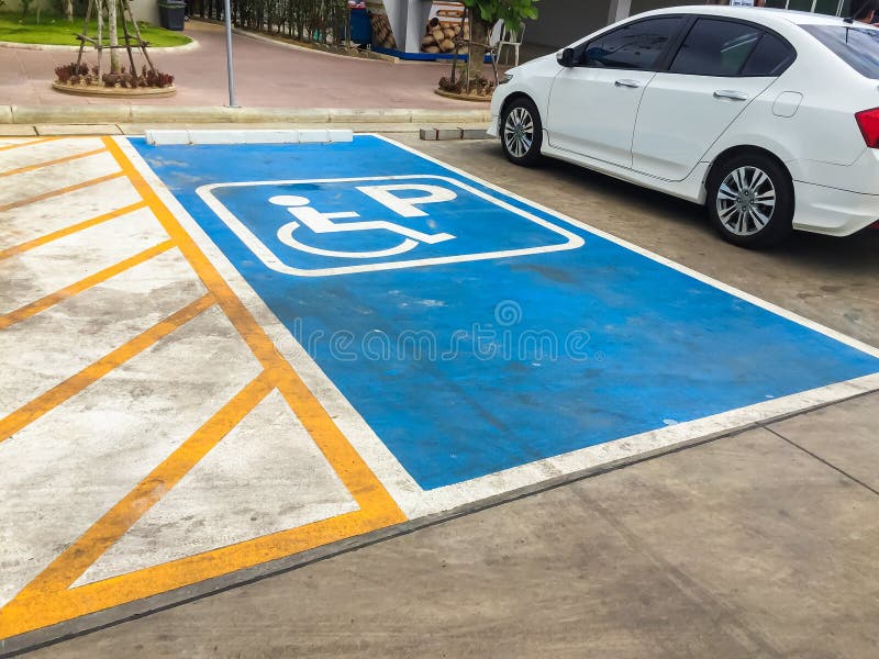 Parking Spaces for Disabled People Stock Photo - Image of black ...