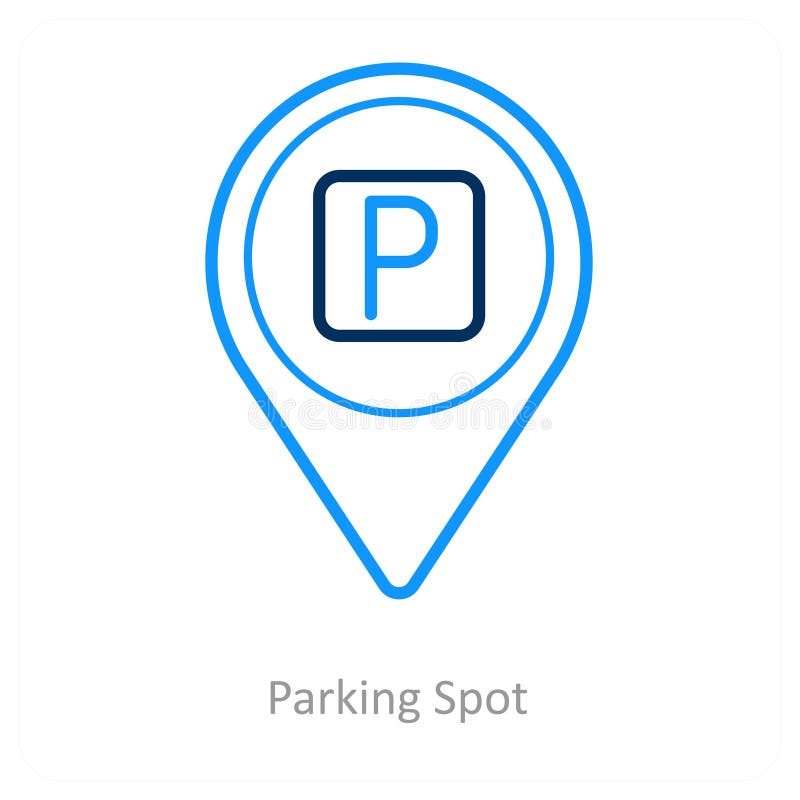 Parking Spot and Location Icon Concept Stock Illustration ...