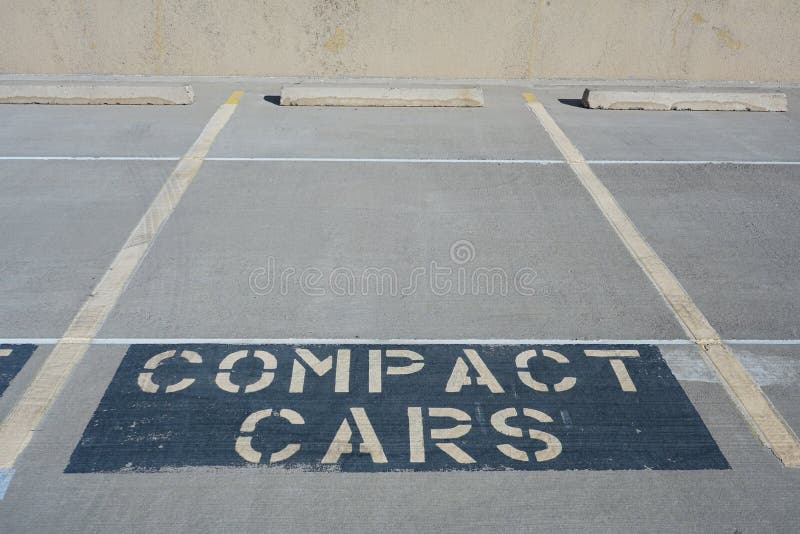 Parking Spot with Sign it is for Compact Car Parking only Stock Image ...