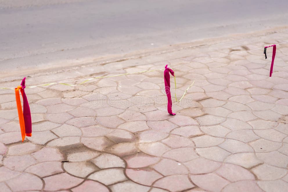 Parking Stop Tape. Background with Selective Focus and Copy Space Stock ...