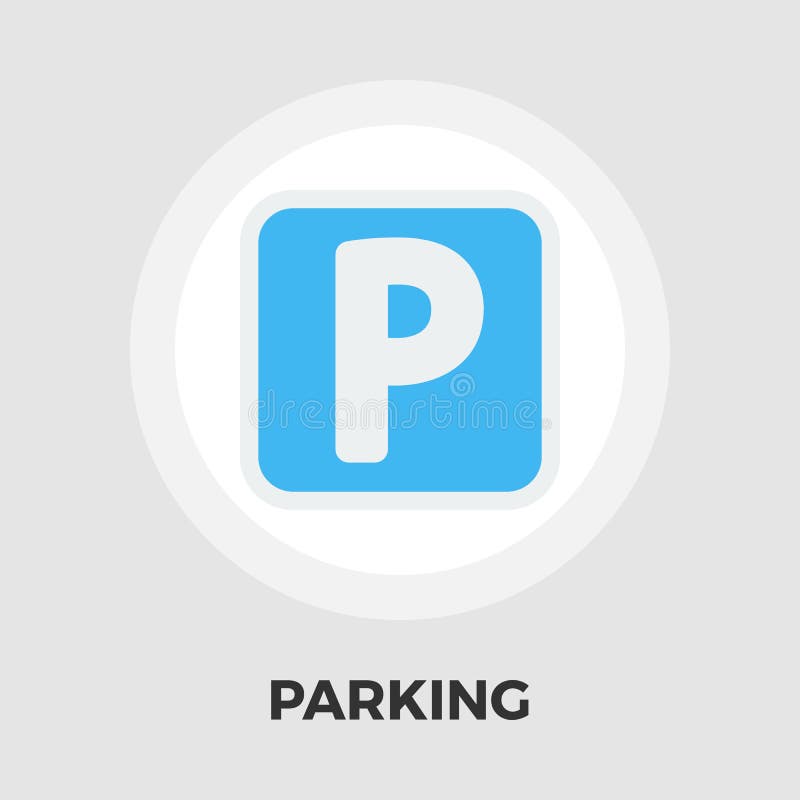 Parking symbol icon flat stock vector. Illustration of street - 89759560