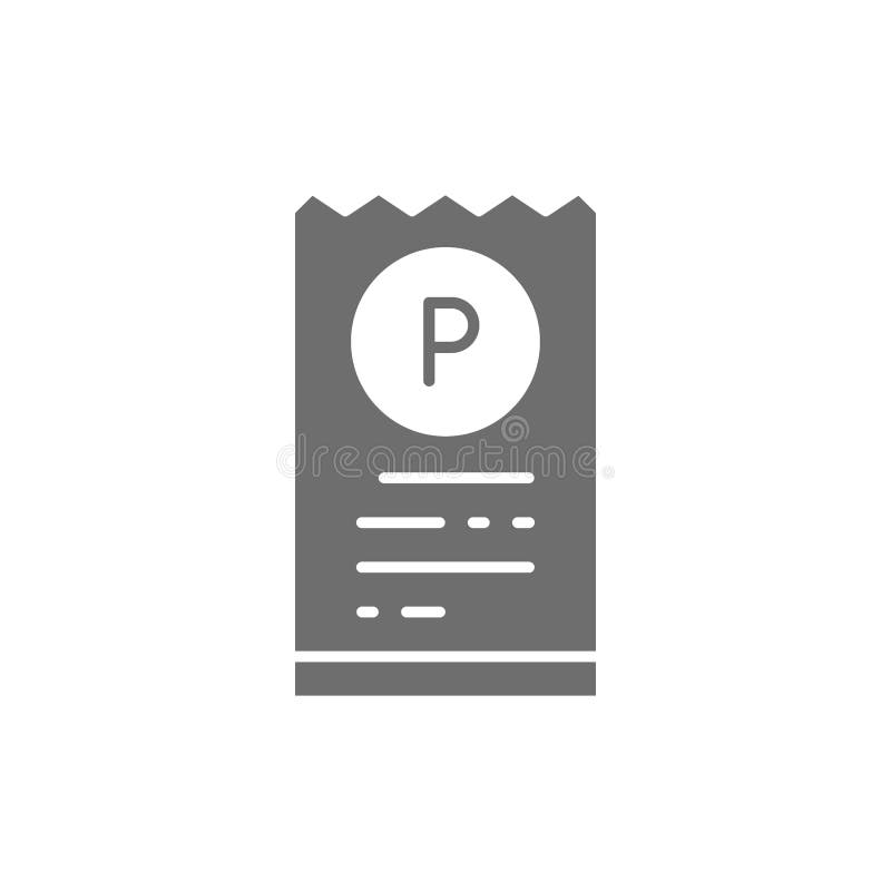 Parking Ticket Grey Icon. Isolated on White Background Stock Vector ...