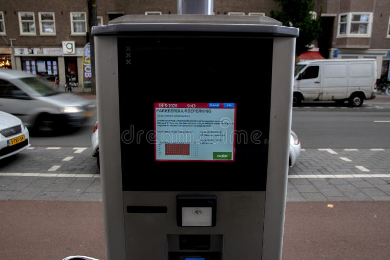 Parking Ticket Vending Machine at Amsterdam the Netherlands 14-5-2020 ...