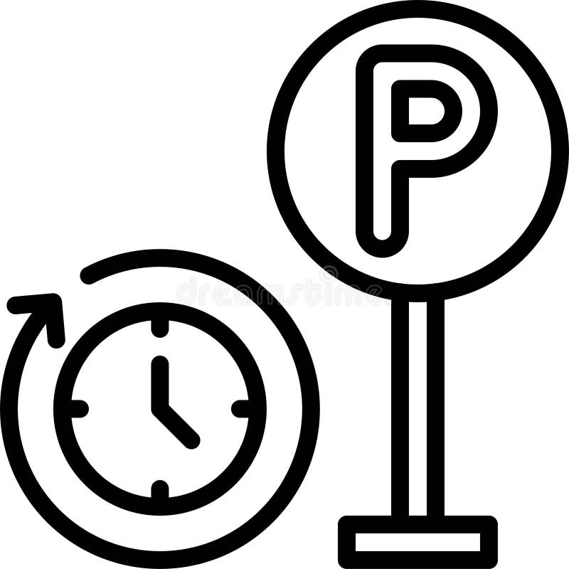 Parking Time Icon, Parking Lot Related Vector Stock Vector ...