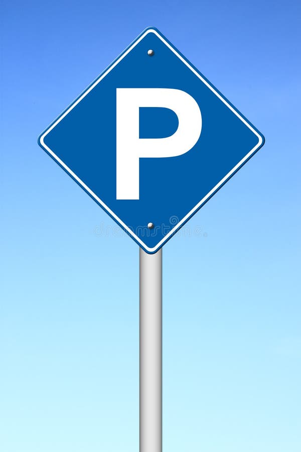 Parking Traffic Sign with Blue Sky Stock Illustration - Illustration of ...