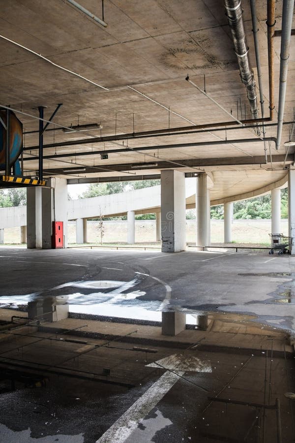 Parking Under the Building. Exit Stock Image - Image of exit, block ...