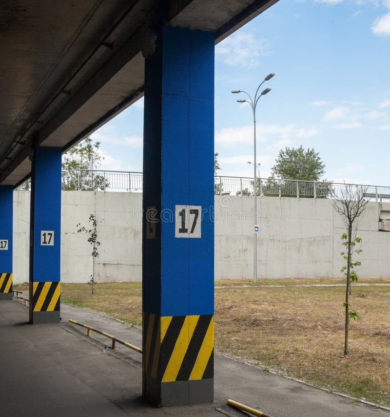 Parking under the building stock image. Image of bottom - 261631291
