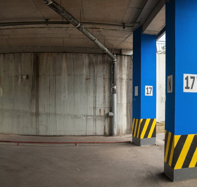 Parking under the building stock image. Image of sign - 259213061