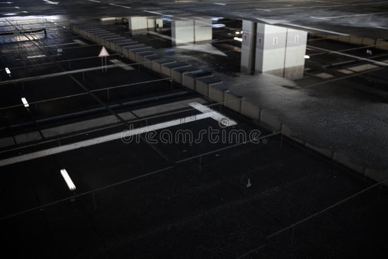 Parking under the building stock image. Image of concrete - 260175905