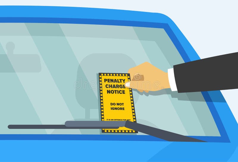 Parking Violation Ticket Fine on the Windshield of Car. Stock Vector ...