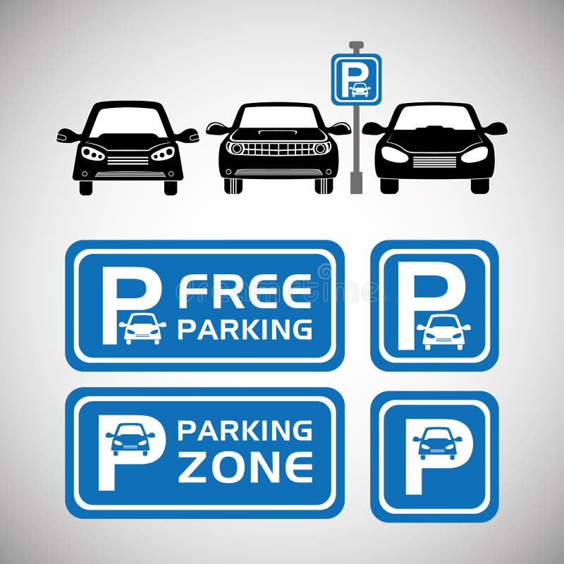 Parking zone set signals stock vector. Illustration of automobile ...