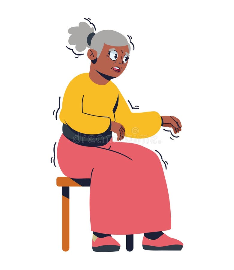 Parkinson elderly woman stock illustration. Illustration of ... Parkinson elderly woman stock illustration. Illustration of ...