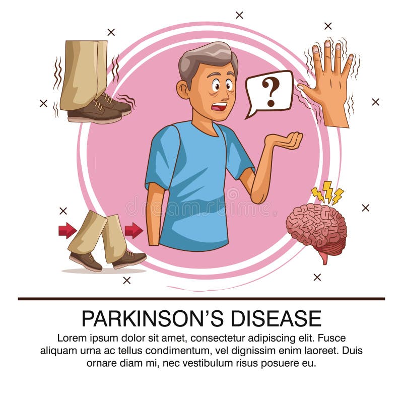 Parkinsons Disease Cartoon Stock Vector Illustration Of Dopamine