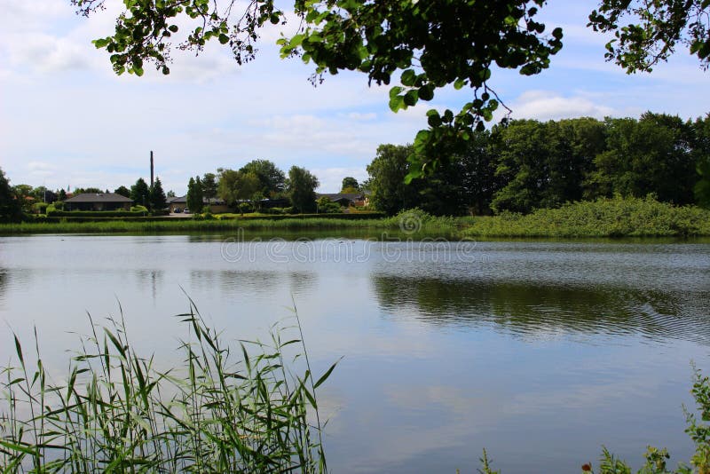 Parks and lakes of Denmark stock image. Image of blue - 99757457
