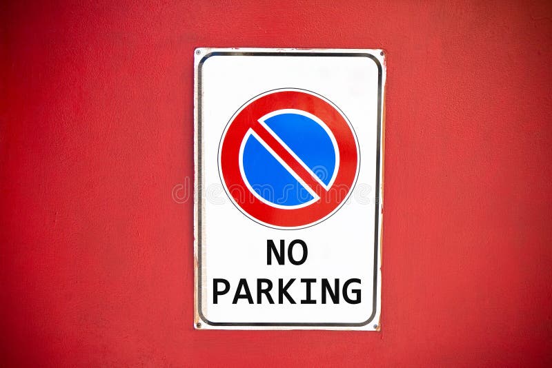 Warnsignale Und Symbol Des Parkverbots Auf Gelbem Boardcard. Stockbild ...