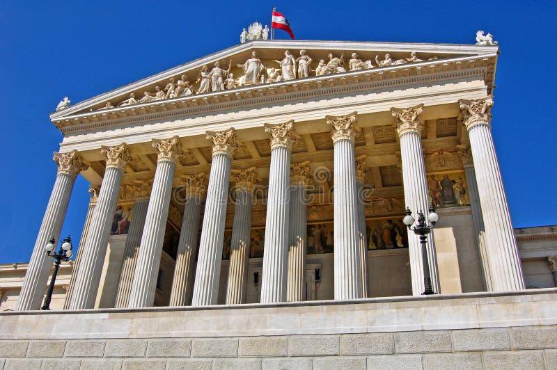 Parlamento Austriaco, Vienna Fotografia Stock - Immagine di fontana ...