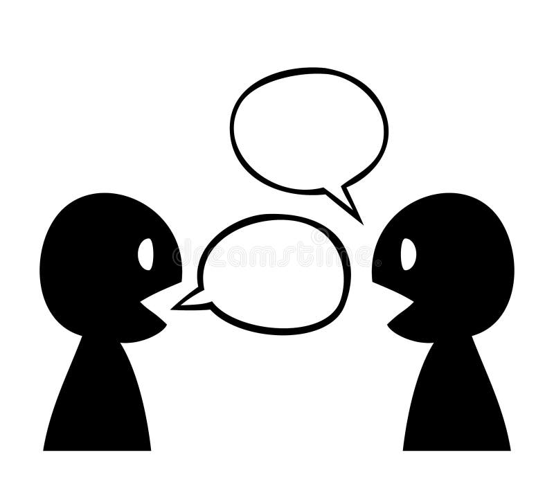 Parler Abstrait De Deux Silhouettes Illustration Stock - Image: 56250221