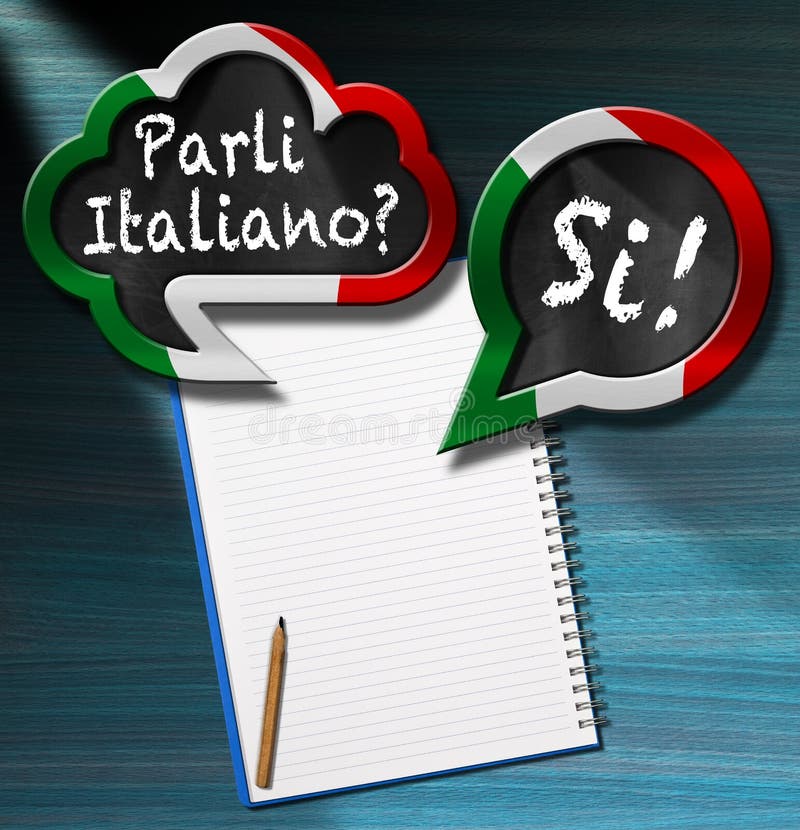 Parli Italiano - Sprache-Blasen Stock Abbildung - Illustration von ...