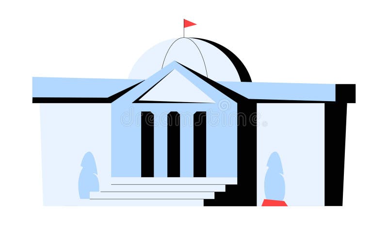 Parliament Building Background in Flat Vector Illustration Symbolizing ...