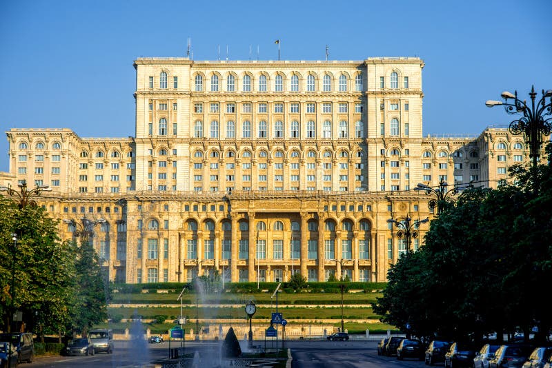 Parliament Building in Bucharest Stock Photo - Image of huge, largest ...